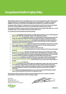 Occupational Health & Safety Policy Statement July 2021 - RE:Group